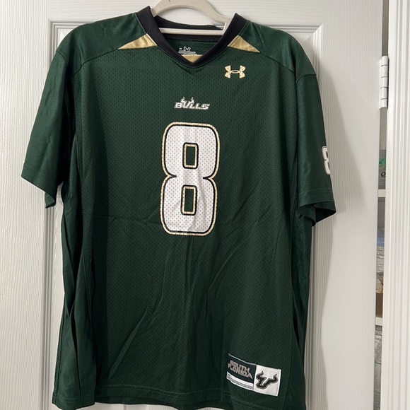 Under Armour | Shirts & Tops | Nwt Usf Bulls Green Football Jersey ...